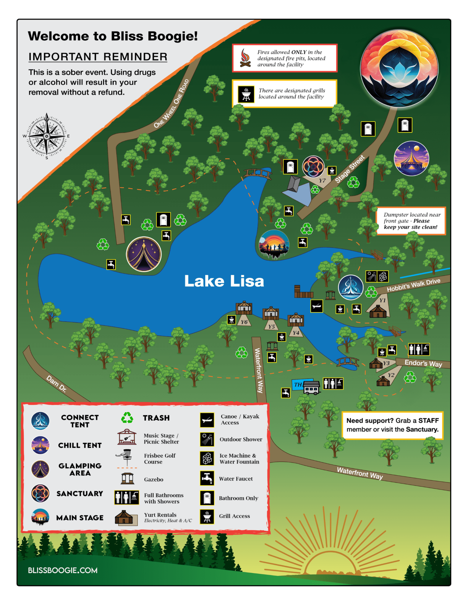 Site Map - Bliss Boogie Festival